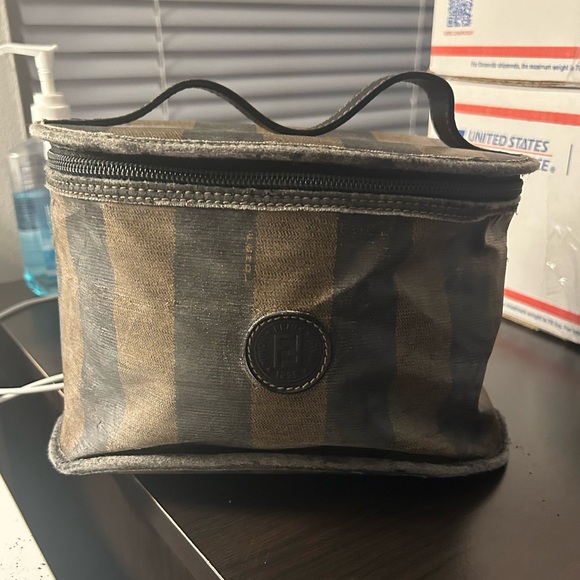 Fendi | Bags | Vintage Fendi Vanity Case Striped Coated Canvas Project Piece | Poshmark